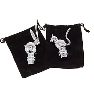 Funny Stainless Steel Wine Stopper Cat Wine Stopper for Wine Bottle Cute, Cat Bottle Stopper for Wine Lovers Valentine's Day Decorative Cat Bottle Stopper with Silicone Rubber Fitting