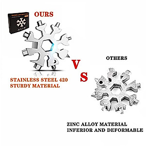 Stocking Stuffers Gifts for Men, KEEDAS 18-in-1 Snowflake Multi Tool Bottle Opener/Flat Phillips Screwdriver Kit/Wrench, Cool Gadgets for Men, Gifts for Dad on Fathers Day, Unique Christmas Gifts