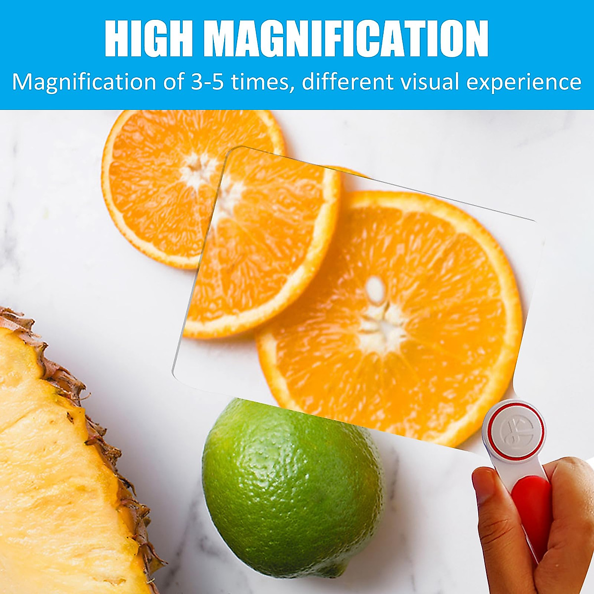 Viionlg 5X Magnifying Sheet for Reading, Full Page Magnifier for Reading for Seniors, Eye Candy Magnifier As Seen On Tv, Fresnel Lens, Perfect Folding Handheld Gifts for Low Vision Person