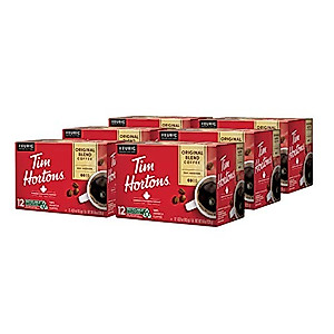 Tim Hortons Original Blend, Medium Roast Coffee, Single-Serve K-Cup Pods Compatible with Keurig Brewers, 72ct K-Cups, 6x12ct Boxes