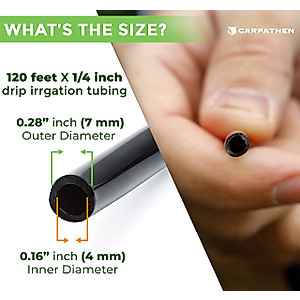 CARPATHEN Drip Irrigation Emitters Spray - 100 pcs Drip Sprinkler Head for 1/4 inch Drip Irrigation Tubing + 1/4 Drip Irrigation Tubing - 100 ft Black Drip Irrigation Hose