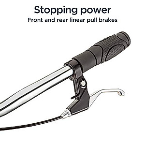 Schwinn Shuffle Adult Scooter, 26-Inch Front Wheel, 20-Inch Rear Wheel, Alloy Linear Pull Brakes, Steel Frame, White