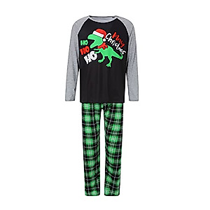 Christmas Family Pajamas Matching Set Xmas Matching Pjs Parent-Child Holiday Family Sleepwear Set Dinosaur