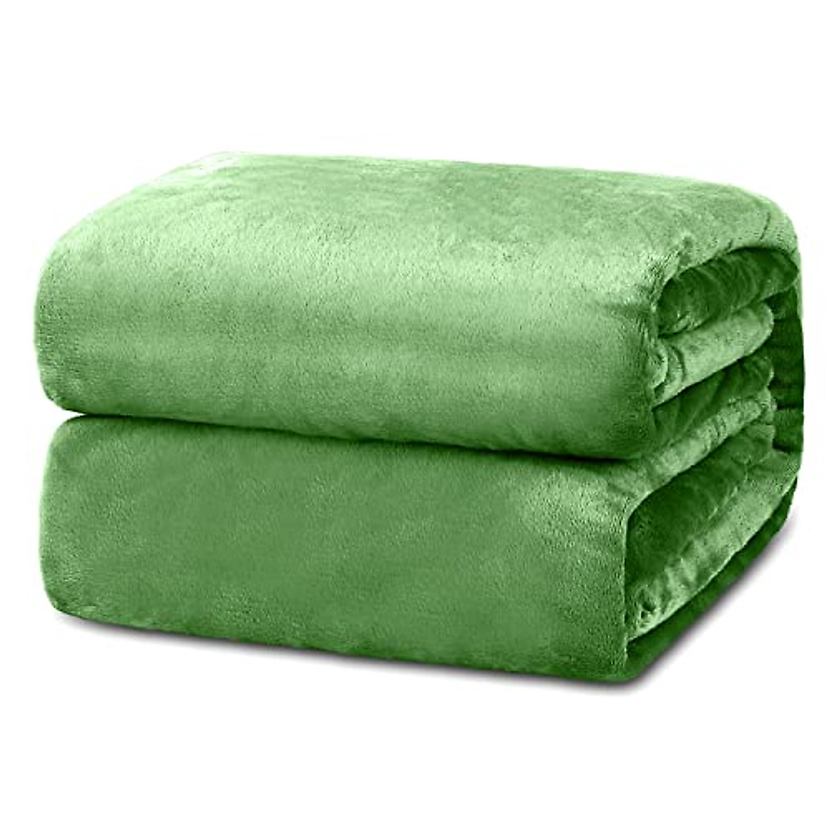 Hannah Linen King Fleece Blanket - Super Soft Plush Throw Blanket for Bed - Warm & Cozy Large Microfiber Throw Blanket for Sofa & Couch (108 x 90, Green)