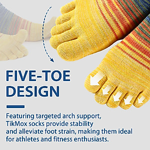 TikMox Crew Toe Sock, Cotton Ankle sock, Arch Support, Running Five-Toe Design for Sports Enthusiasts for Men & Women(3pairs)