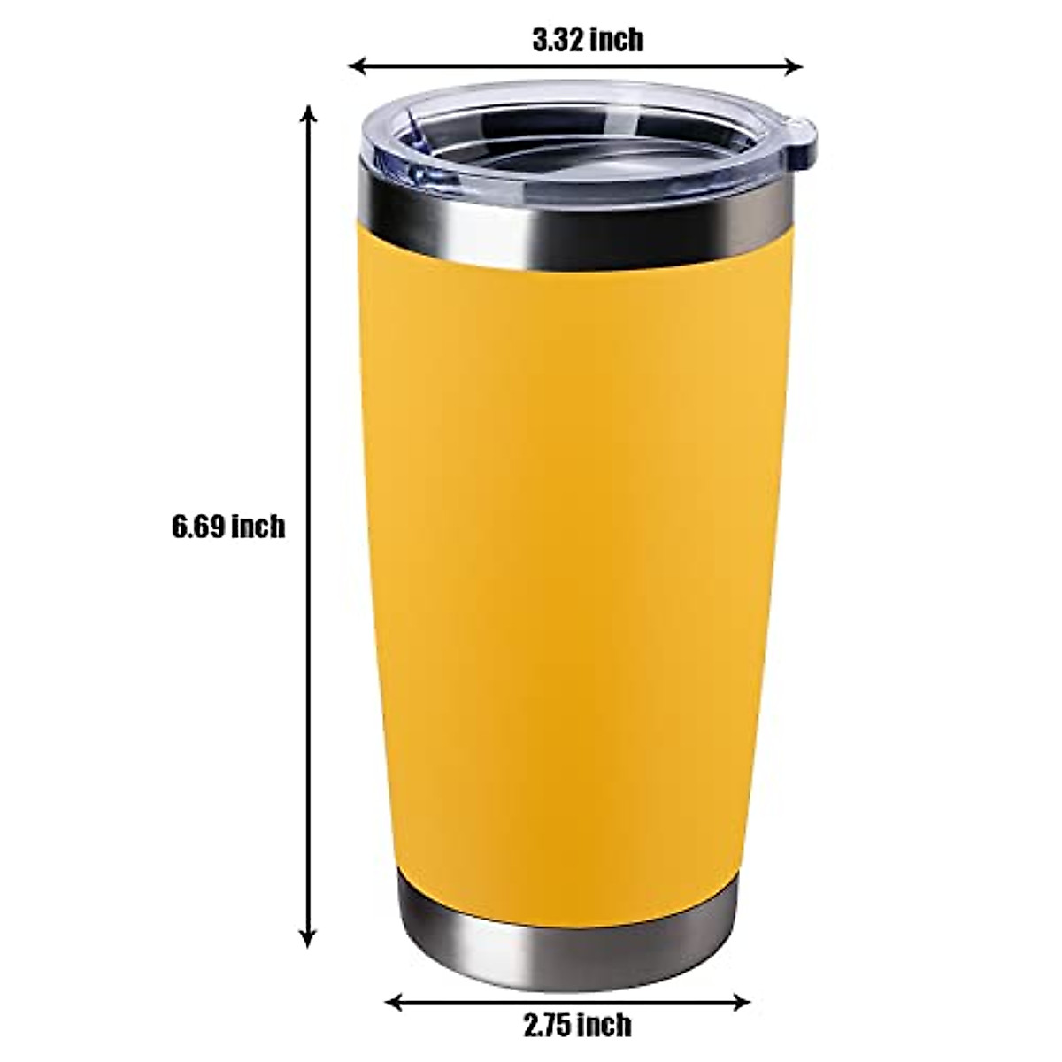 TDYDDYU 12 pack 20 OZ Double Wall Stainless Steel Vacuum Insulated Tumbler Coffee Travel Mug With Lid, Durable Powder Coated Insulated Coffee Cup for Cold & Hot Drinks (Orange, 12 pack)