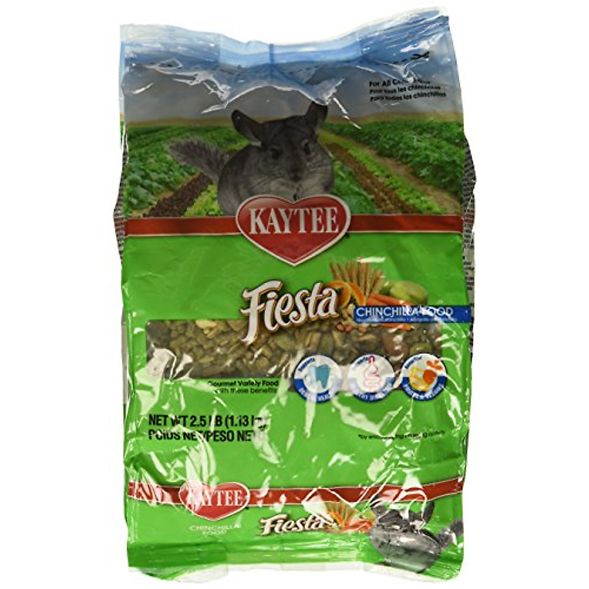 (3 Pack) Kaytee Fiesta Food for Chinchillas 2.5 Pound Bag