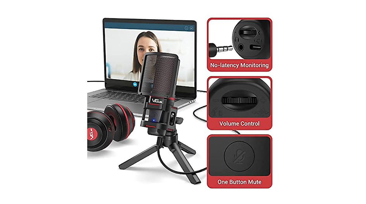 VeGue USB Microphone for PC & PS5 – Studio Quality Sound