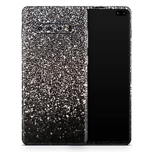 DesignSkinz Black Unfocused Sparkle Protective Vinyl Decal Wrap Skin Cover Compatible with The Samsung Galaxy S20 (Screen Trim & Back Glass Skin)