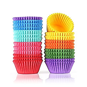 Gifbera Colored Mini Cupcake Liners Vibrant Muffin Baking Cups 400-Count