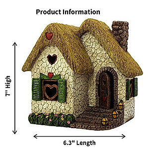 PRETMANNS Fairy Garden House Kit – Fairy Garden Accessories – Fairy Houses for Gardens Outdoor - Fairy House Kit with Fairies for Fairy Garden – Fairy House 7" High - Fairy Garden Kit 4 Pieces