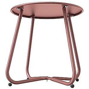 Grand patio Outdoor Side Table 18-inch Round End Table Accent Table for Bistro Balcony Apartment Rose Dawn