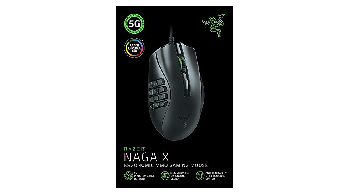 Razer Naga X MMO Gaming Mouse with 16 Programmable Buttons
