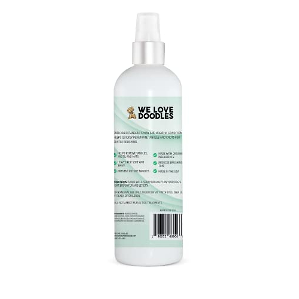 We Love Doodles Dog Detangler Spray - Leave-in Conditioner for Dogs - Dog Detangling Spray - Dematting Spray for Dogs - Tangle Remover - Made in The USA - Large 16 fl oz (Lavender)