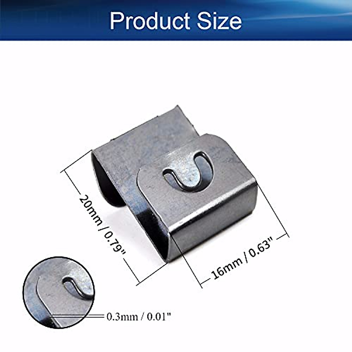 Bettomshin 50Pcs Metal Photo Frames Hanger Hooks, 0.3mm Thick S-Shaped Single-Free Nail Hook, Iron Spray Paint Black Hooks Hanger Clips for Wall Mount Album Picture Photo Artwork Display Frames