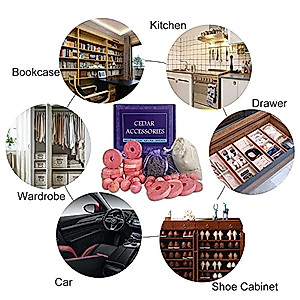 Cedar Space Cedar Blocks for Clothes Storage-36 PCS 100% Aromatic Red Cedar Wood Protection for Wardrobe Closet Clothes Storage