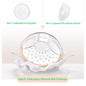 haakaa Breast Milk Collector Breast Shells Breast Milk Catcher Milk Savers Nipple Shells for Breastfeeding, Reusable & Easy to be Placed Under Bras, 2 Pack