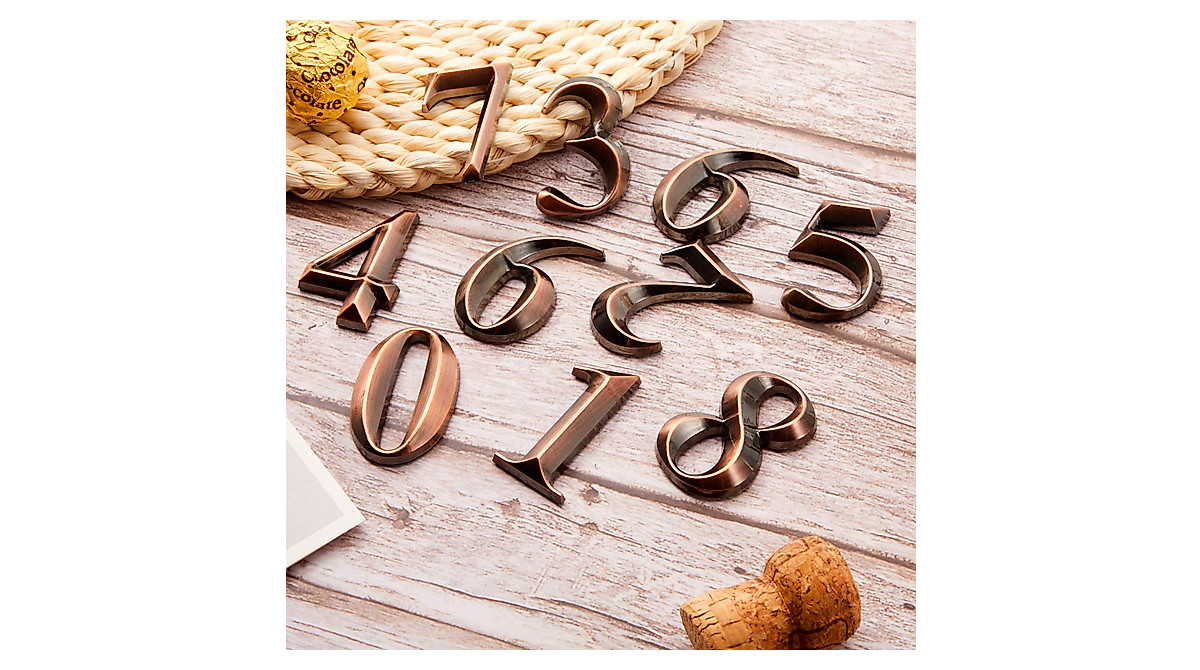 Jetec 20 Pieces 3D Mailbox Numbers - Durable Bronze Address Stickers
