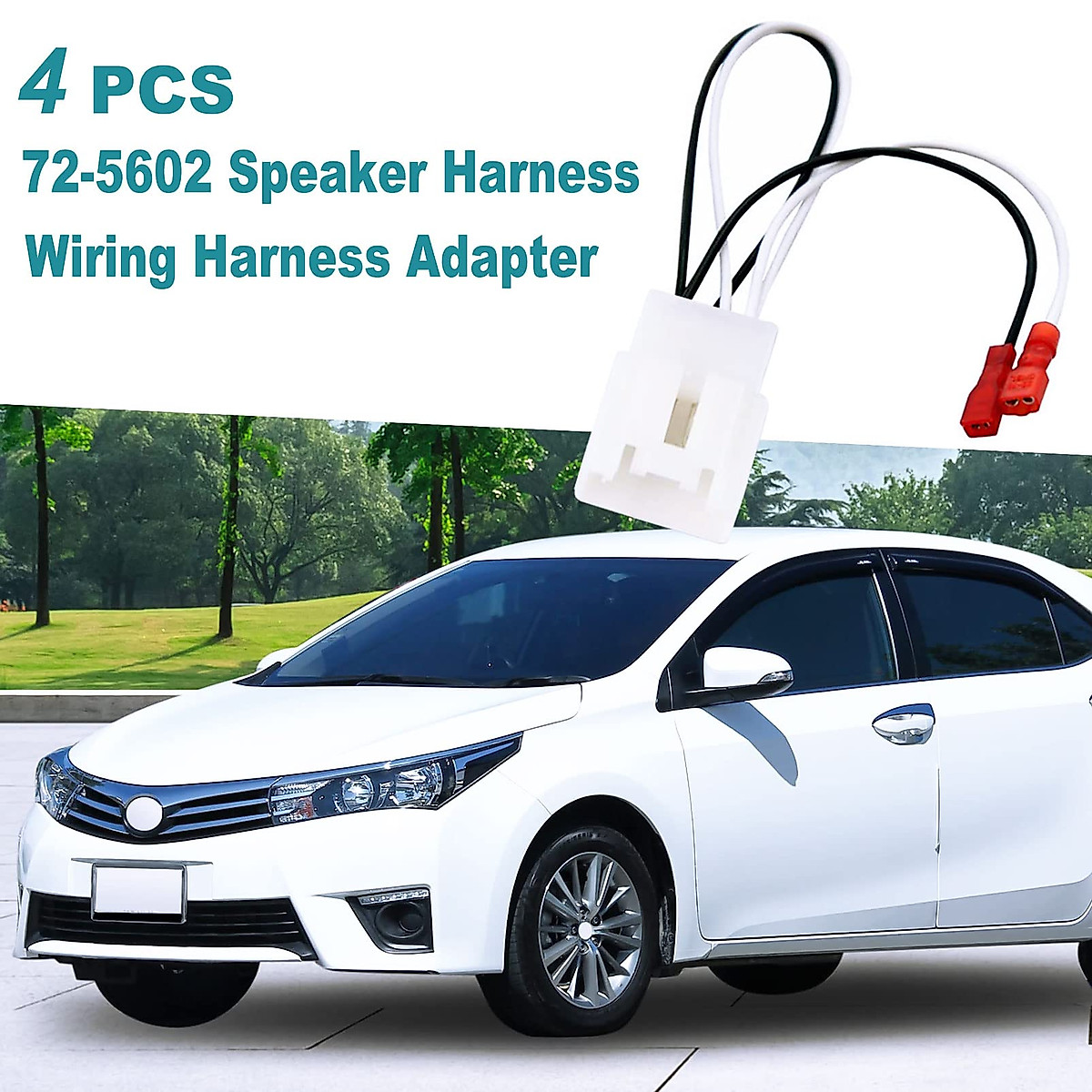 72-5602 Car Replacement Door Speaker Wiring Harness Plug Connector for 2011-2021 Ford F-150 Fusion Escape Focus Bronco Mustang Mondeo MK4 Mazda 2 3 6 CX5 Cable Plug Speakers Harness (Pack of 4)