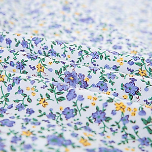 DAUAOTO Twin XL 68"X92" Duvet Cover Set, Cotton Printed Bedding for Twin Extra Long Bed, Ditsy Floral Pattern Purple