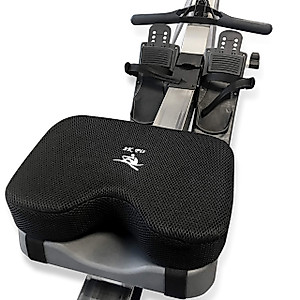 2K Fit Rowing Machine Seat Cushion (Model 2) for The Concept 2 Rowing Machine with Custom Memory Foam, Washable Cover, and Straps- Concept 2 Rower, Recumbent Stationary Bike, WatterRower Seat Pad