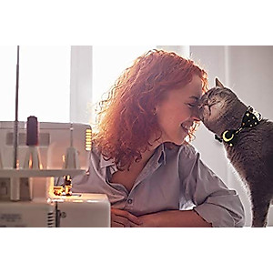 2 PCS Breakaway Cat Collar with Bow Tie and Bell Golden Moon Glowing Star in The Dark for Kitten(Black&Purple)