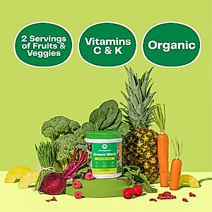 Amazing Grass Greens Blend Superfood: Super Greens Powder Smoothie Mix with Organic Spirulina, Chlorella, Beet Root Powder, Prebiotics & Probiotics, Original, 15 Servings (Packaging May Vary)