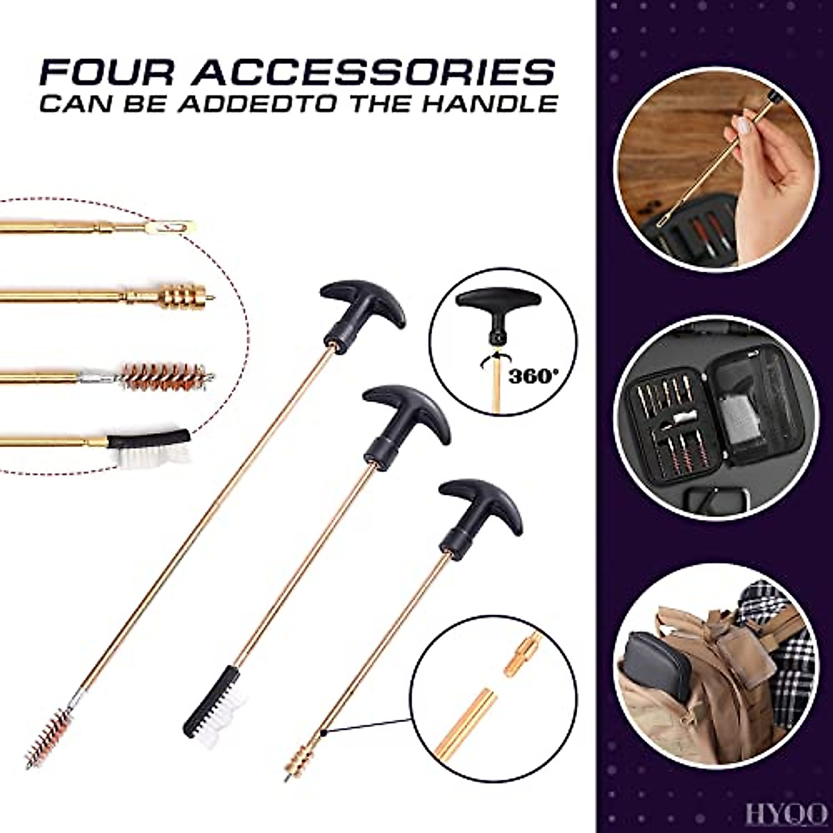 Universal Gun Cleaning Kit - 9mm Cleaning Kit with Portable Case and Cleaning Mat - Kits for Handguns - Men's Accessories