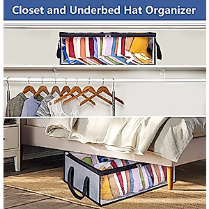 AOODA 3-Tier Long Shoe Rack for Closet Stackable Wide Shoe Shelf, Hat Storage for Baseball Caps Organizer, 2 Item Bundle