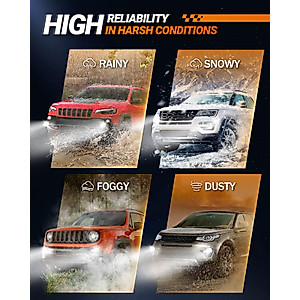 SEALIGHT H10 9145 LED Fog Light Bulbs or DRL, 600% Brightness 9040 9045 9140 Fog Lights LED Bulb for Car, 6500K Cool White Dual-row CSP Chips, 1:1 Mini Size, Pack of 2