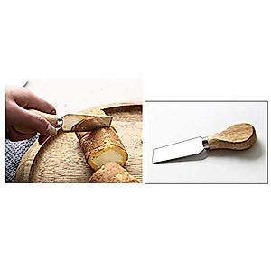 WOIWO Stainless Steel Cheese Knife Cheese Wooden Handle Cream Knife Pizza Knife Baking Kit Cheese 4-Piece Set