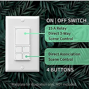 Zooz 700 Series Z-Wave Plus Mesh Network Scene Controller ZEN32, White | Z-Wave Hub Required