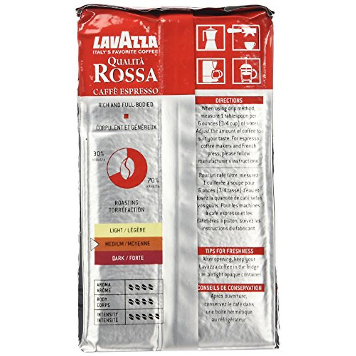 Lavazza Qualita Rossa, 8.8 oz Brick, Ground (Pack of 3)