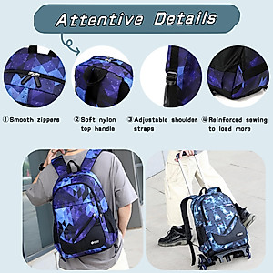 Bansusu 3Pcs Black Galaxy Primary Middle School Bag Rolling Backpack Set for Elementary Boys Wheeled Bookbag with Six Wheels