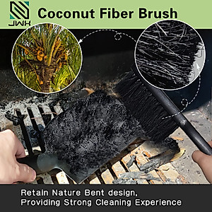 JWX Ash Bucket, Ash Set Keep Your Fireplace Clean and Safe Includes Shovel, Lid, Heat-Resistant Gloves, and Coconut Fiber Brush