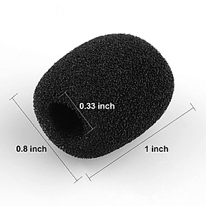 ChromLives Lapel Headset Microphone Windscreens Foam Covers Microphone Covers Mini Size Color Black 10 Pack