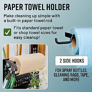 Teal Triangle Freestanding Tool Organizer, Heavy Duty Garage Storage Utility Cart Floor Stand Holds 250 lbs, Garden Tools Cleaning Supplies Bucket and More