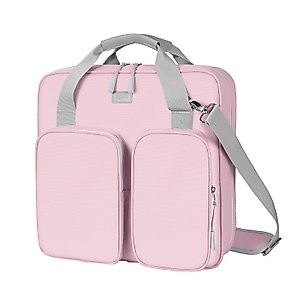egiant 3 Inch 3 Ring Zipper Binder with Shoulder Strap & Durable Handle & Multi-Pocket - 3" Binder with Zipper for School Girl & Boy,Compatible with 13-Inch MacBook/Tablet-Patent Design Pink