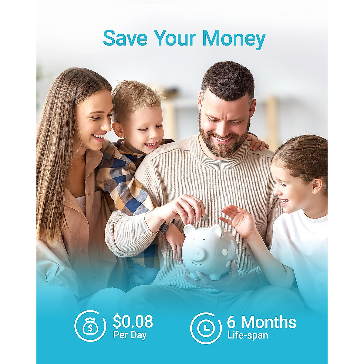 AQUA CREST 4396508 Refrigerator Water Filter, Replacement for Whirlpool® EDR5RXD1, 4396510, NLC240V, Filter 5, 46-9010 (Pack of 3)