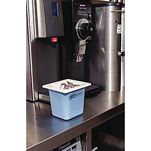 Carlisle FoodService Products CM1104C1402 Coldmaster CoolCheck 6" Deep Sixth-Size Insulated Cold Food Pan, 1.6 Quart, Color Changing, White and Blue