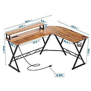 GreenForest Bundles of Computer Desk and L Shaped Desk