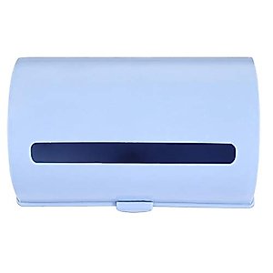 Trash Bag Roll Box Back Adhesive Wall Mount Trash Garbage Plastic Bag Storage Box Organizer Rack Wall Mounted Plastic Bag Holder Trash Bag Dispenser Roll Holder(Blue)