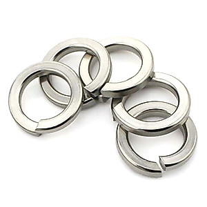 RuiLing 100PCS Split Lock Washer 201 Stainless Steel Spring Lock Washer Elastic Gasket M6