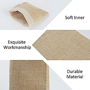 Burlap Bags 5 x 7 Inch with Drawstring - Natural Linen Gift Bags Jewelry Sacks Strong Small Jute Bag for Festivals, DIY Craft, Present, Party Favor, Snacks, Jewelry and Anniversaries