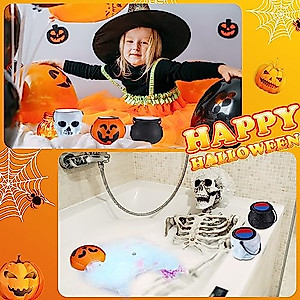 Tanlade 12 Pcs Halloween Bath Bombs Gift for Kids Set 5 oz Witches Brew Cauldrons Pumpkin Skull Bath Bombs Scary Gift Set Bath Bombs for Dry Skin Fizzies Spa Kit
