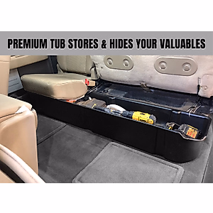 RHA Under Seat Storage 2015-2024 SuperCrew Fits Ford F-150, 2017-2024 Super Duty F-250/F-350 Crew Cab Upgraded Rear Underseat Box Black Organizer (WITHOUT OEM Floor Mounted Flip-up Storage)
