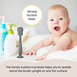 2 Pack Baby Diaper Cream Brush, Diaper Cream Spatula Applicator Silicone Baby Butt Paste Spatula for Babies, Newborn (Gray, White)