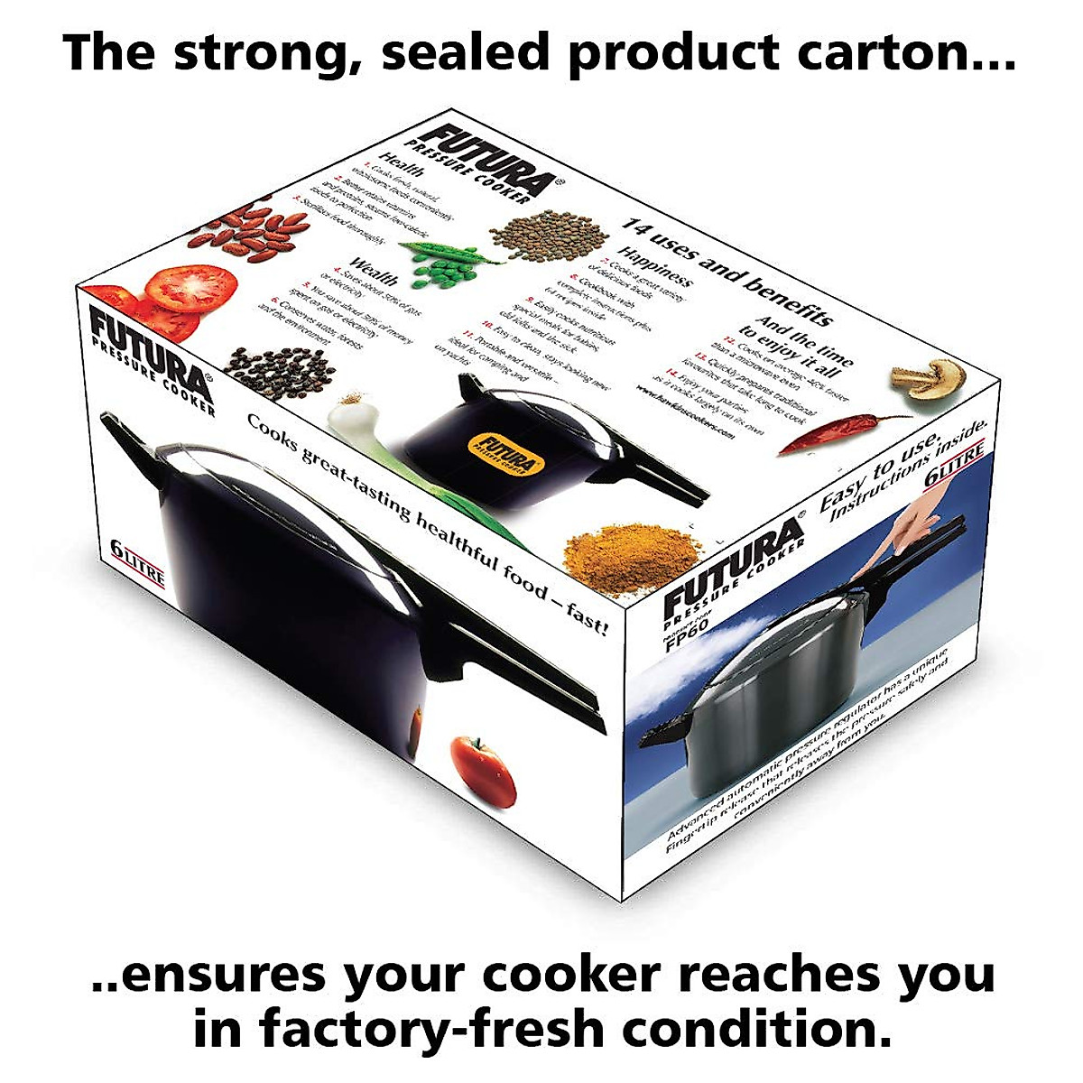 Hawkins Futura O60 Pressure Cookware, 6 L, Silver