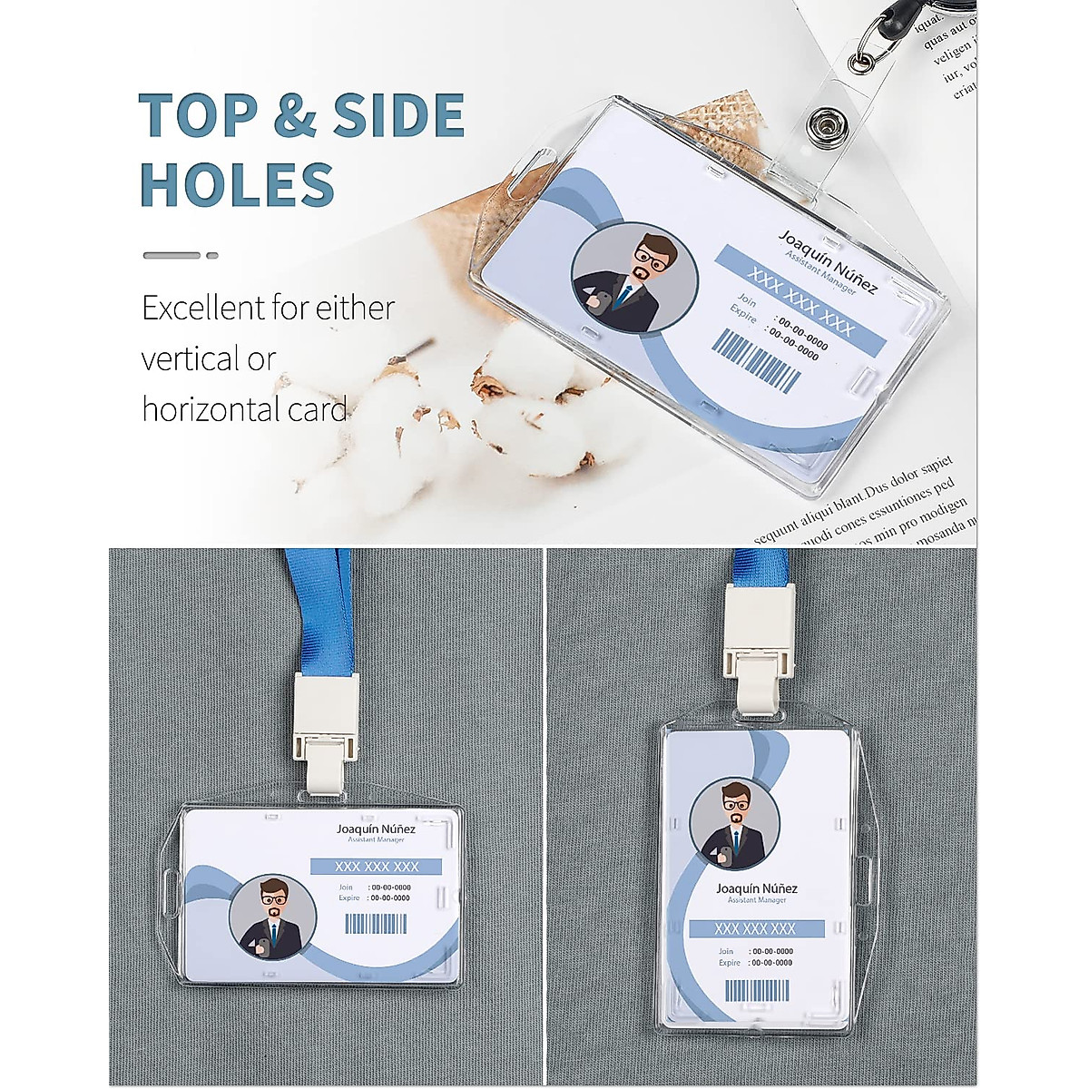 Pawfly 5 Pack Vertical and Horizontal 1-Card Badge Holder with Thumb Slot Single Card Hard Transparent PC Case Protector for Office School ID Credit Card Driver’s License and Pass