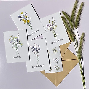 doradubo 24 Pack Thank You Cards with Envelopes Floral Thank You Cards Bulk for Wedding/Bridal & Baby Shower/Business/Graduation